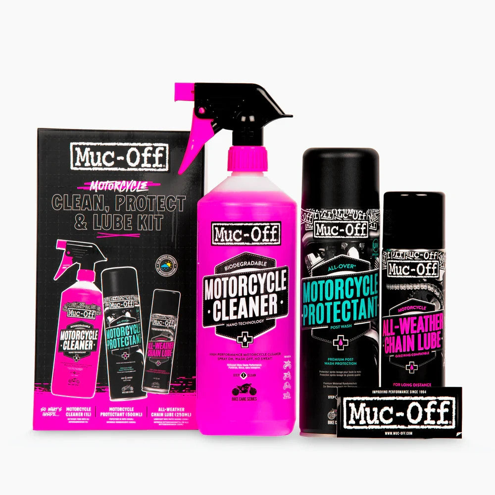 Muc-Off Motorcycle Motorbike Clean Protect Lube Kit Perfect Stocking F ...